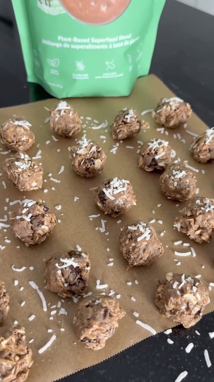Recette de boules protéinées noix de coco menthe et pépites de chocolat ...